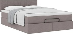 Osmanský postel s matrací taupe 140x190 cm textil 3311377