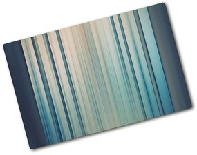 Wallmuralia Deska na krájení skleněná Modré pásky 80x52 cm