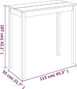 vidaXL Barový stůl MDF černý 115 x 55 x 107 cm [240378]