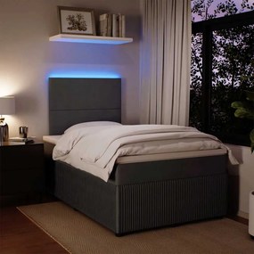 Box spring postel s matrací tmavě šedý 120x190 cm samet 3294581