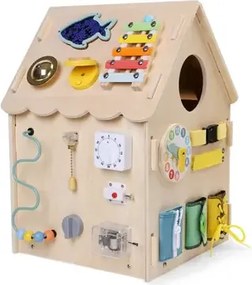 2Kids Toys Activity board Domeček přírodní / od 3 let