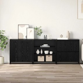 Servírovací skříň 3 ks Černý dub 70 x 41 x 75 cm 3393157