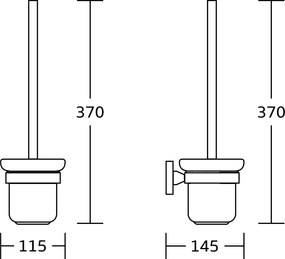 Aqualine, SAMBA WC kartáč nástěnný, mléčné sklo, SB108