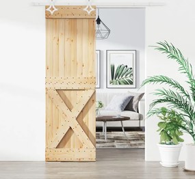 vidaXL Posuvné dveře s kováním 70 x 210 cm masivní borové dřevo [3203169]