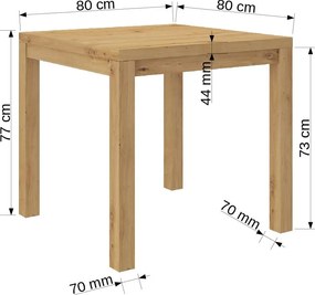 ADRK Furniture Konferenční stolek OLAF 1 80x80 CT-Ola-1-ART+BM-H069