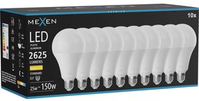 Mexen Nova 10x LED žárovka E27, A95, 25W, Teplá - 3000K, 2625 lm - L100-E27-2530-01x10