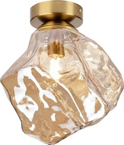 Stropní svítidlo CRISTAL 1xE14/15W/230V mosaz/kouřová béžová