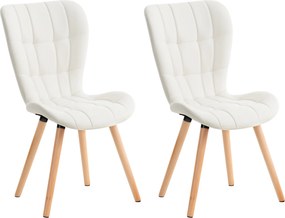 Sada 2 ks židle Elda umělá kůže – bílá