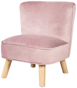 Světle růžové sametové dětské křesílko Lil Sofa – Roba