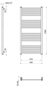 Sapho METRO-E elektrické otopné těleso rovné 500x1060 mm, 400 W, bílá - ME410