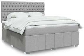 Box spring postel s matrací světle šedá 180 x 200 cm textil 3291754