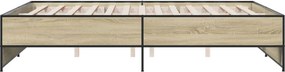 Rám postele dub sonoma 150 x 200 cm kompozitní dřevo a kov 3279883