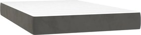 Box spring postel s matrací a LED tmavě šedá 120x200 cm samet 3136054