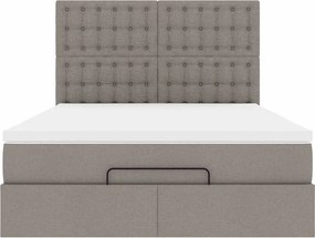 Osmanský rám postele s matrací taupe 140x190cm textil 3313324