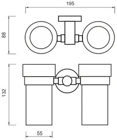Nimco Držák na kartáčky dvojitý UN 13058DW-26