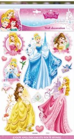 Dětská samolepicí 3D dekorace Disney Princezny 06624 / Samolepka pro děti Room Decor (40 x 29 cm)