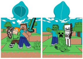 Carbotex dětské pončo Minecraft Time to Mine 55x110 cm