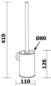 Aqualine - Nástěnná WC štětka SAMBA černá