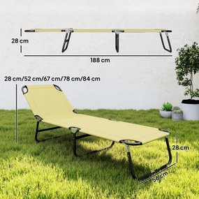 Zahradní lehátko Outsunny s nastavitelným opěradlem ocelové modré 188x56x28cm ideální pro zahradu balkon |