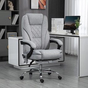 Vinsetto kancelářská židle s vibrační masáží, ergonomická kancelářská židle s funkcí sklápění a vytápěním, nastavitelná otočná židle s opěrkou na noh…
