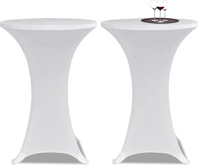 Návlek na koktejlový stůl Ø 80 cm bílý strečový 4 ks 279070