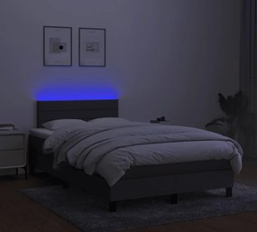 vidaXL Box spring postel s matrací a LED 120 x 200 cm textil [3133222] Barva: světle šedá