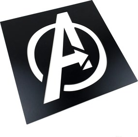 Dřevěná dekorace Symbol Avengers černá