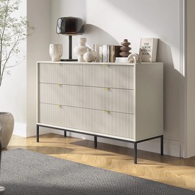 Komoda NOVA kc NKS154 | se zásuvkami | 154 cm | kašmír/černá