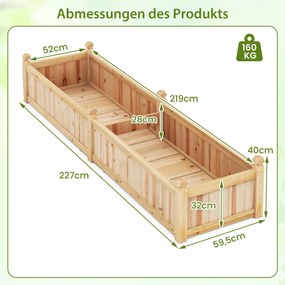 Costway Truhlík na květiny zvýšený záhon dřevěný truhlík na květináče