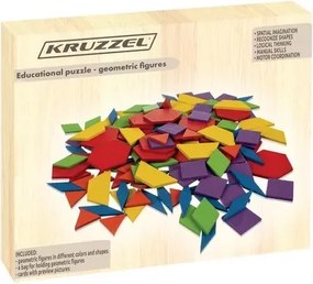 Dřevěné vzdělávací puzzle - geometrické tvary