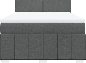Box spring postel s matrací tmavě šedý 140 x 190 cm textil 3289357