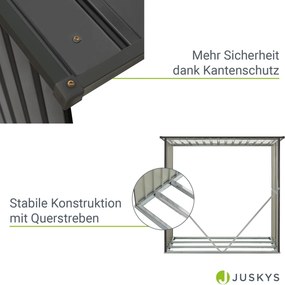 Juskys Kovový přístřešek na dřevo Enno