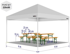 NŮŽKOVÝ PARTY STAN 4x4 m TENTino BIG HEXAGON EXTREME Barva: 9A - ZELENÁ