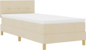 Postel s boxspringem s polštářem Krémová 90 x 190 cm textil 3338886