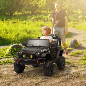 Dětské elektrické auto AIYAPLAY pro děti od 3 let - Off-Road bateriové 12V elektrické auto s dálkovým ovládáním, tlumicími koly, Bluetooth, LED světly