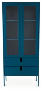 Vitrína nuo 76 x 178 cm modrá MUZZA