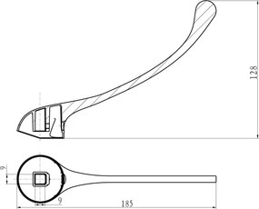 Aqualine 35 umyvadlová baterie stojánková s otočnou hubicí lékařská páka chrom 54196