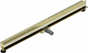 Mexen Flat nerezový sprchový žlab na zeď 120 cm vzor 2v1, zlatá, 1530120