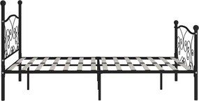Rám postele s laťkovým roštem černý kov 180 x 200 cm 284459