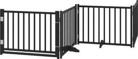 Zábrana pro psy s dvířky skládací 12 panelů černá 960 cm topol 3155740