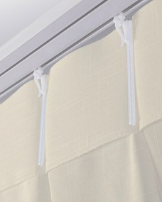 Záclona na dvojitých hačcích flex barva krémová látka poloprůhledná, pletený vzor
