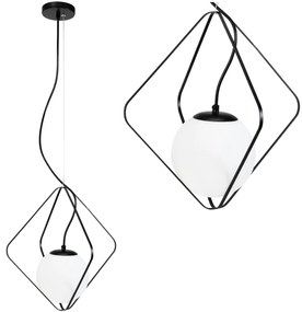 Závěsná lampa LA BELLE IV černá/bílá