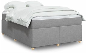 Box spring postel s matrací světle šedá 140 x 200 cm textil 3285380