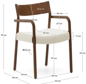 Hnědá/béžová jídelní židle Falconera – Kave Home