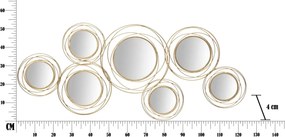 Nástěnné kovové zrcadlo Melly 124,5 cm zlaté