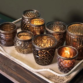 Skleněný svícen Beelight – 9x9 cm
