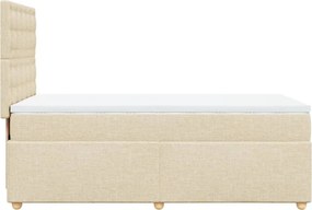 Box spring postel s matrací krémová 90x200 cm textil 3291182