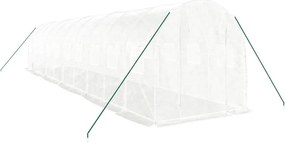 Skleník s ocelovým rámem bílý 20 m² 10 x 2 x 2 m 3188031