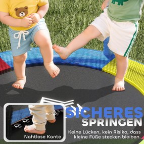 HOMCOM Dětský Trampolín, Ø140 cm Trampolín pro Děti s Ochrannou Síťí, Zahradní Trampolín pro Děti ve Věku 3-6 Let, Vnitřní, Vícebarevný