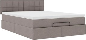 Osmanský postel s matrací taupe 140x190 cm textil 3311460